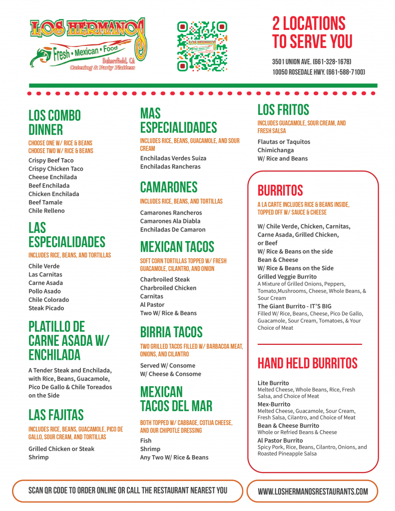 Menu – Los Hermanos Restaurants